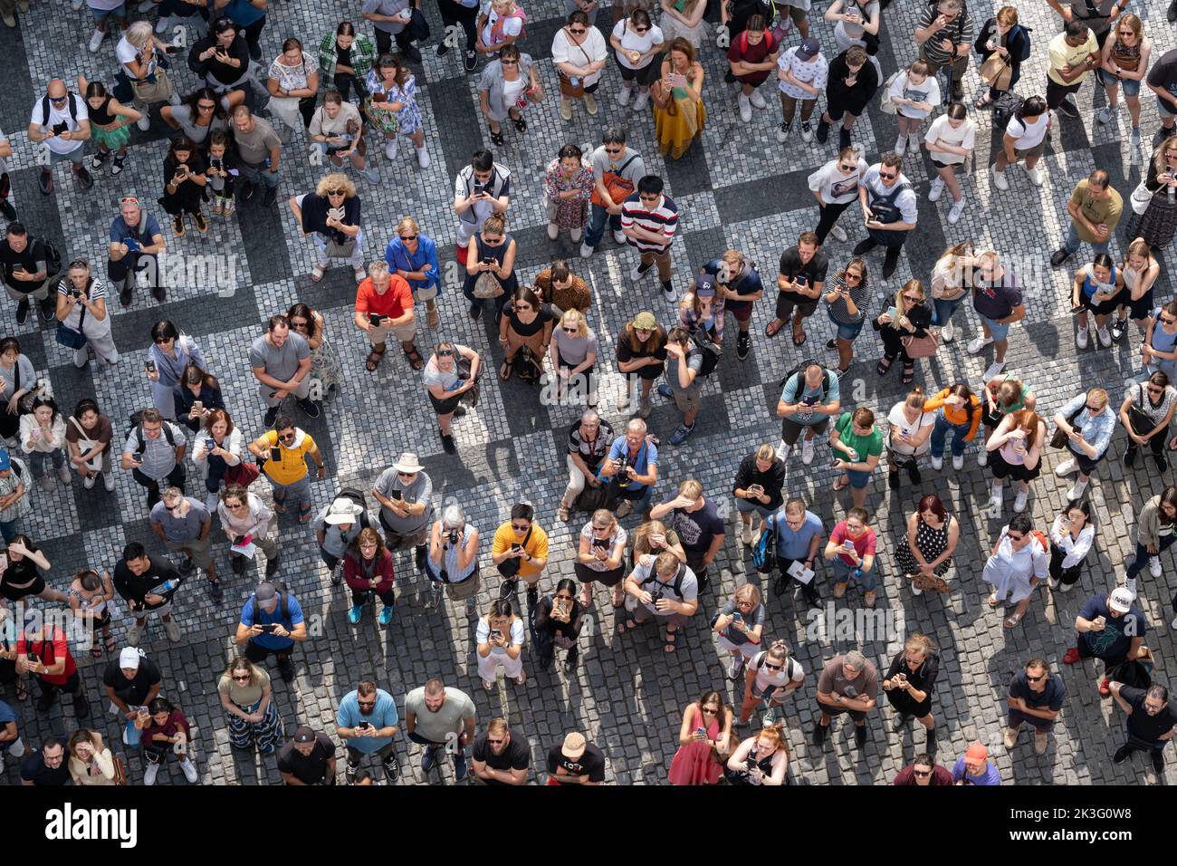 Prague, Czech Republic - 5 September 2022: Large and diverse group of ...