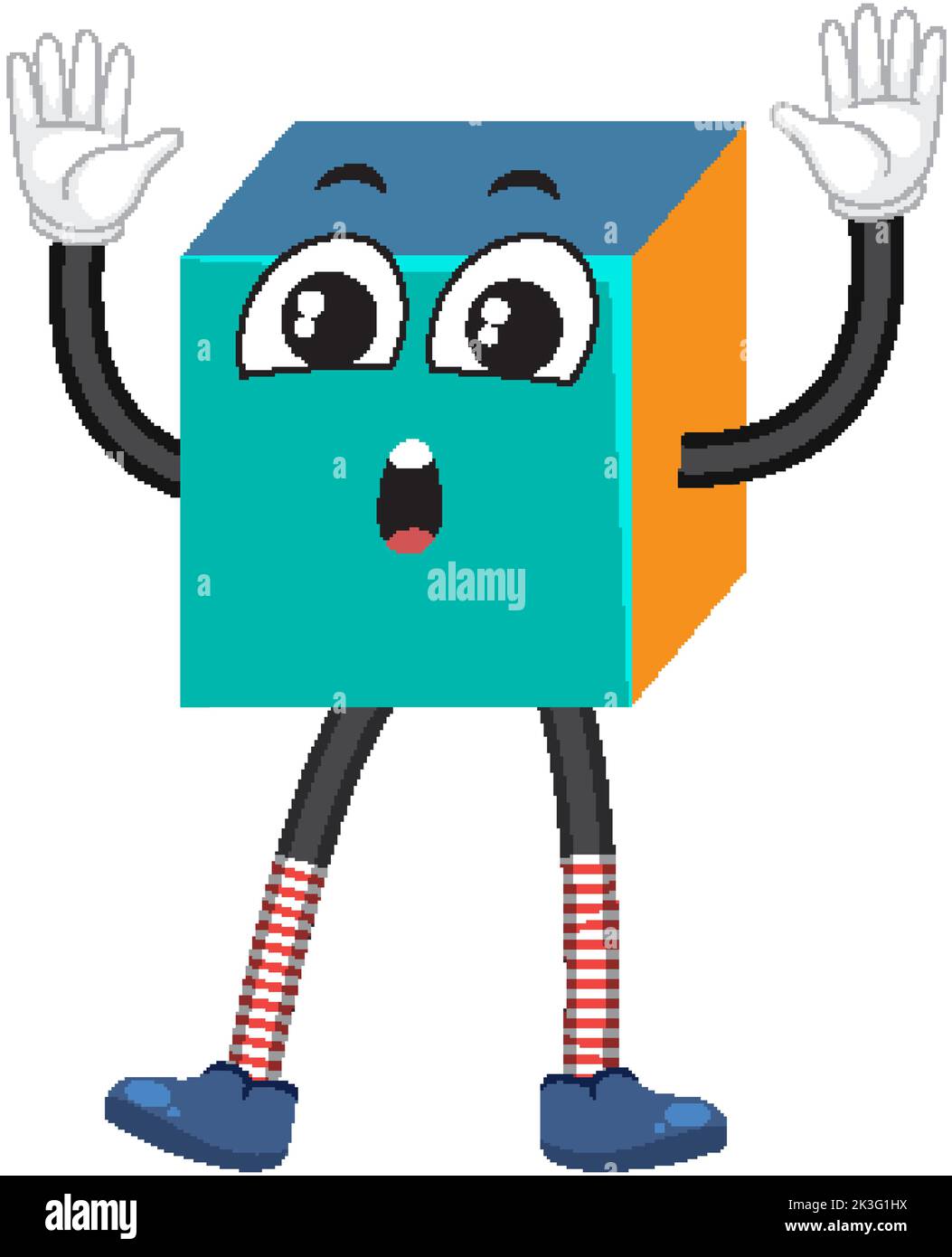 Cartoon cube cartoon character illustration Stock Vector Image & Art ...