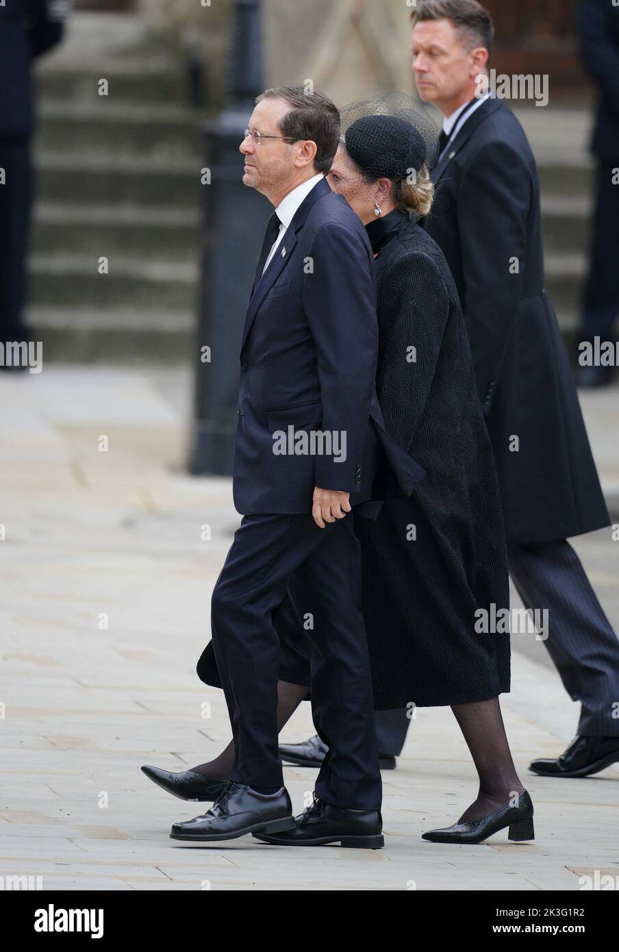 President of Israel, Isaac Herzog, an dhis wife Michal arrive at the ...