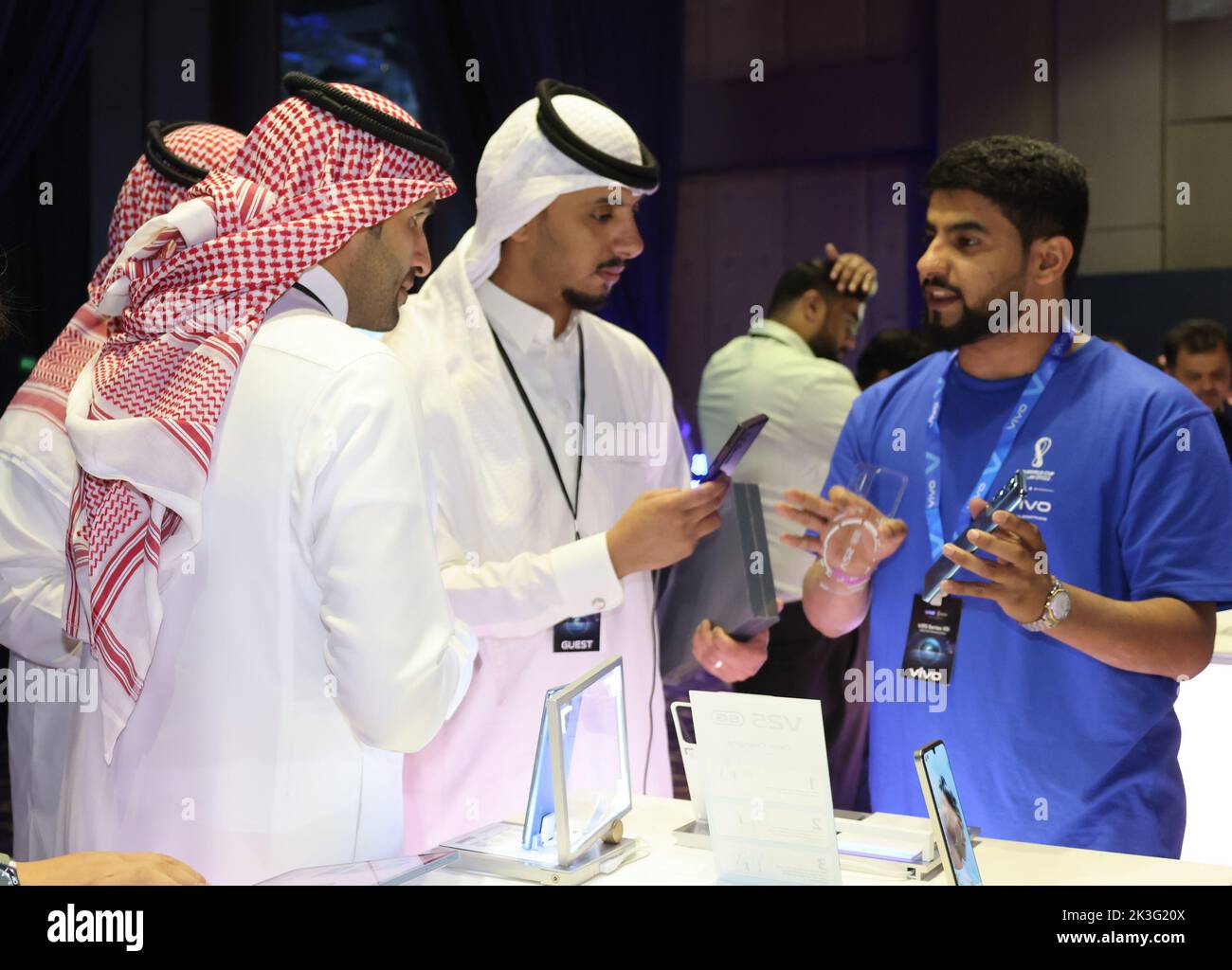 Riyadh, Saudi Arabia. 26th Sep, 2022. A staff member introduces a new ...