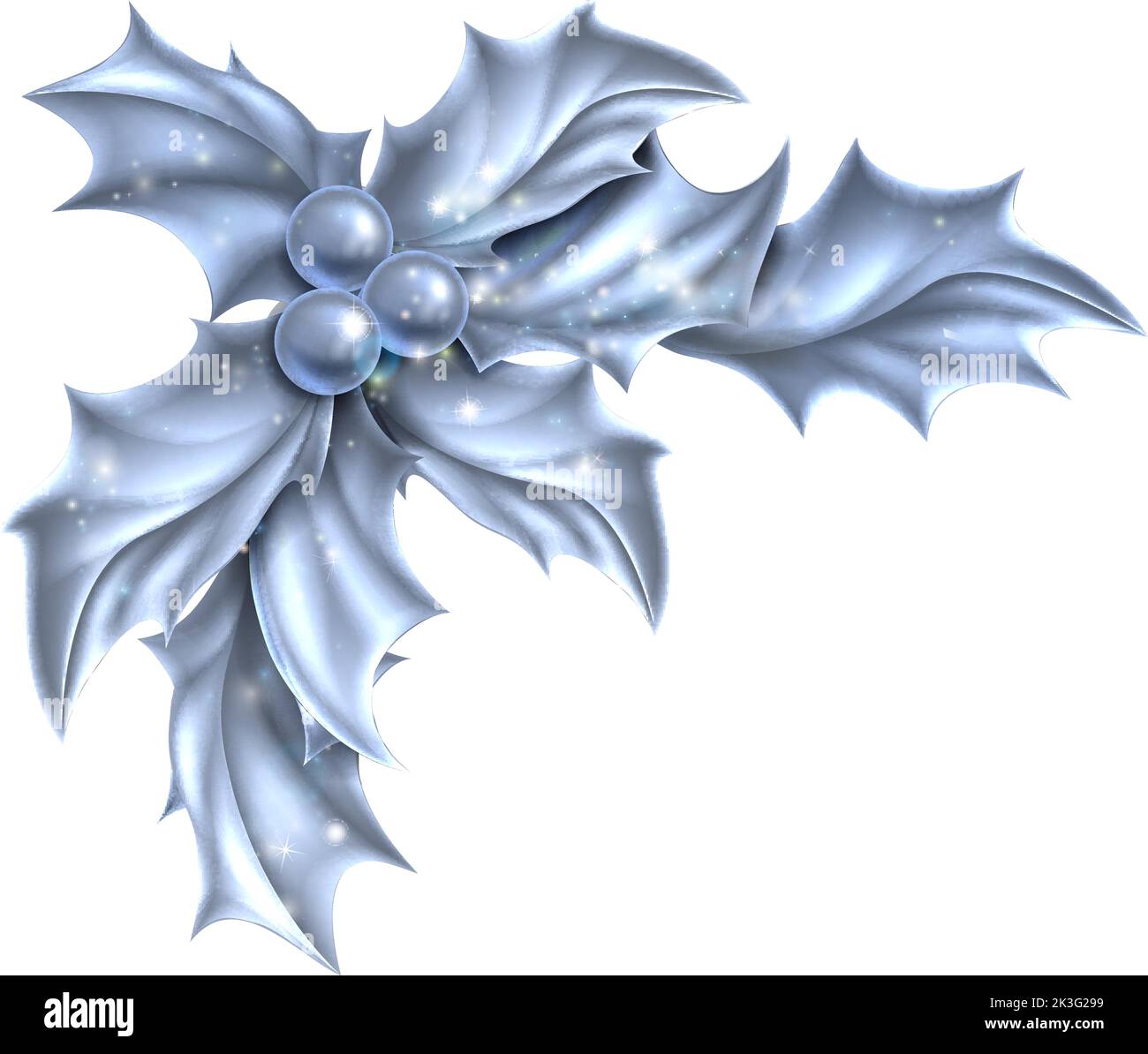 Christmas Holly Vintage Wreath Corner Sprig Design Stock Vector Image ...