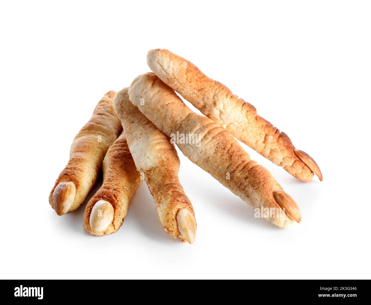 Halloween finger cookies on white background Stock Photo - Alamy