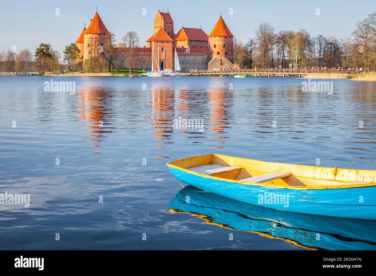 Red and yellow boat in foreground hi-res stock photography and images ...