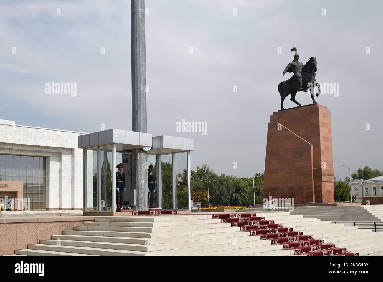 Bishkek, Kyrgyzstan - 11 September, 2022: Guards at the official Kyrgyz ...