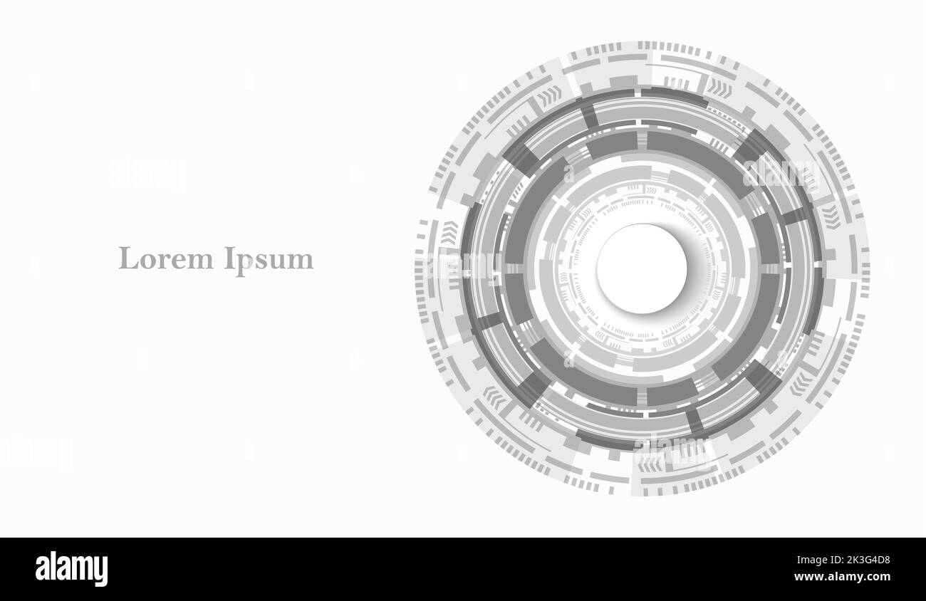 abstract gray white technology circle, futuristic pattern, geometric ...
