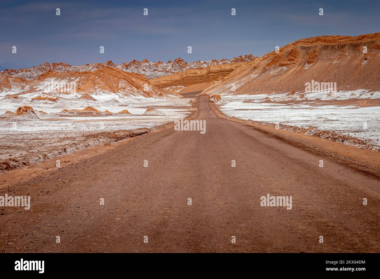 Dirt road in Atacama desert, moon valley landscape in Chile, South ...