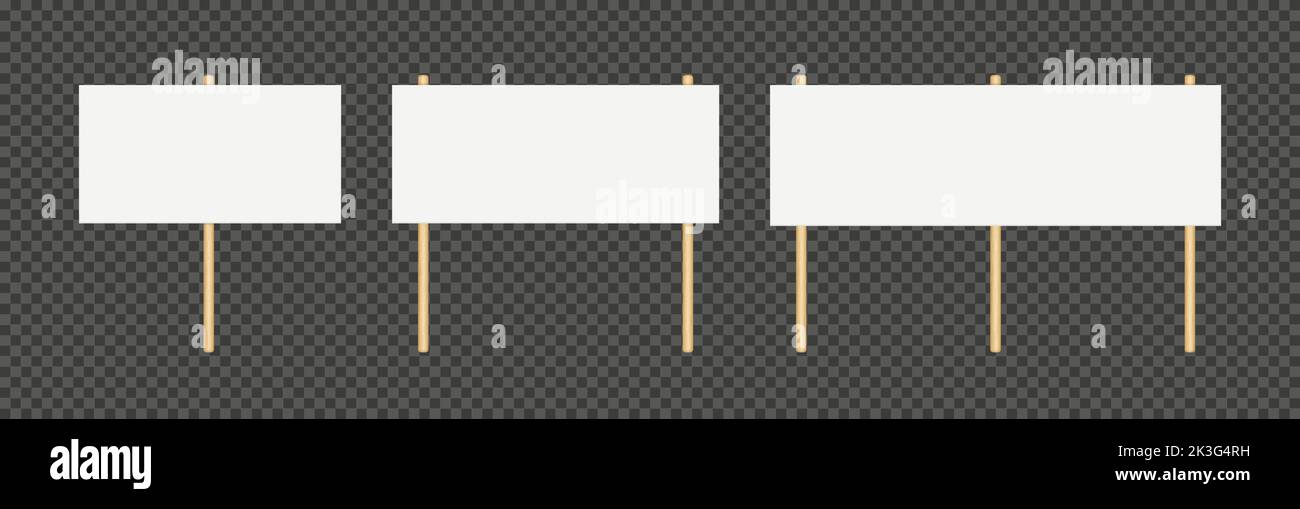 Picket banner frame. Blank demonstration banner mock up. Empty protest ...