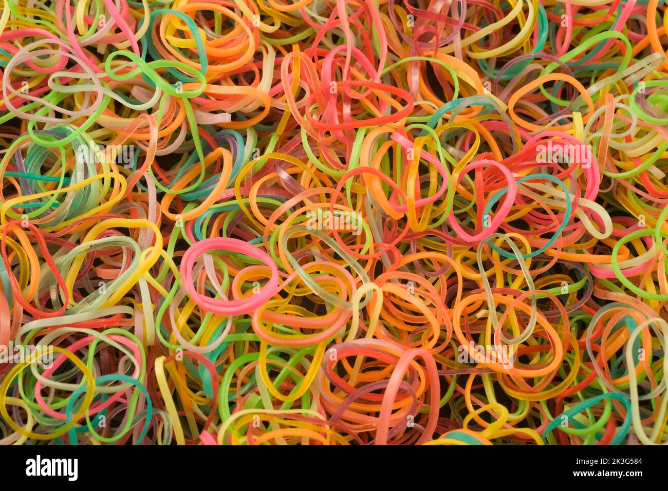Assorted fluorescent colored rubber bands Stock Photo - Alamy