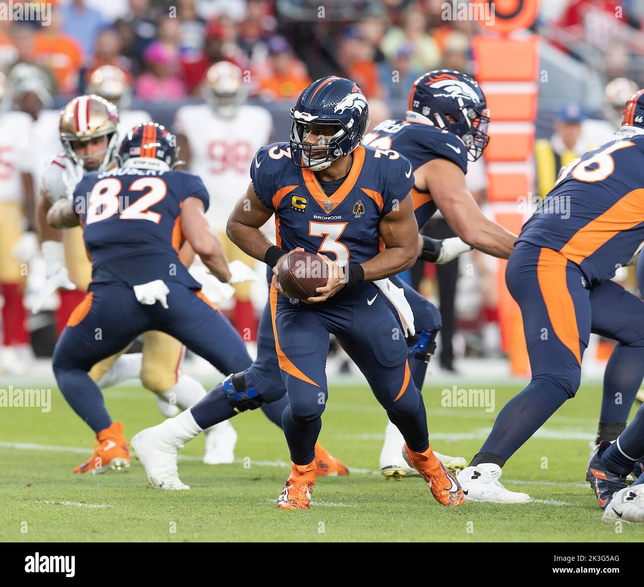 Denver, Colorado, USA. 25th Sep, 2022. Broncos QB RUSSELL WILSON ...