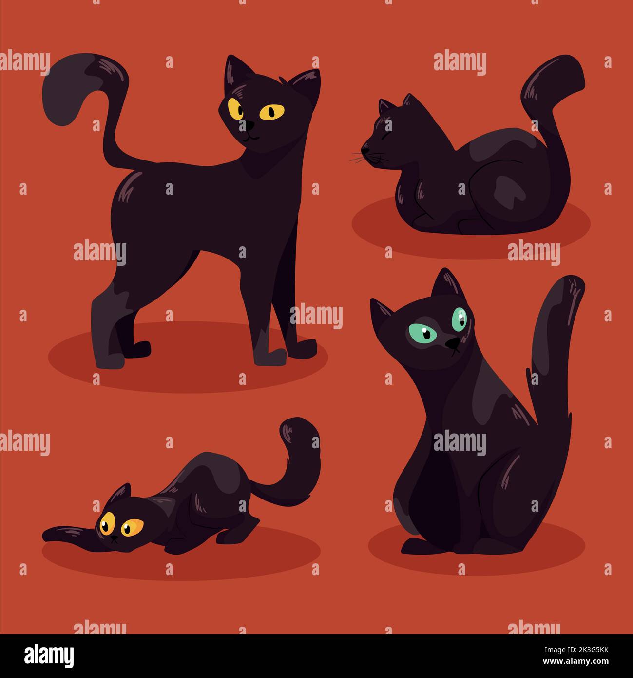 four black cats mascots Stock Vector Image & Art - Alamy