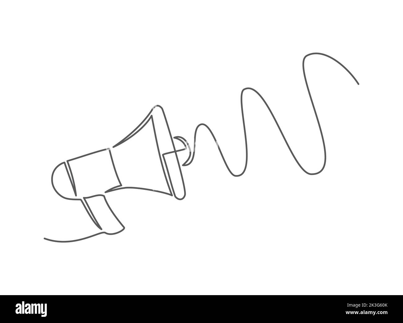 Megaphone One line drawing. Concept for Marketing, Advertising, Sale ...