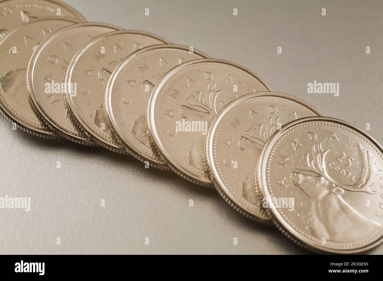 Canadian five cent coins hi-res stock photography and images - Alamy