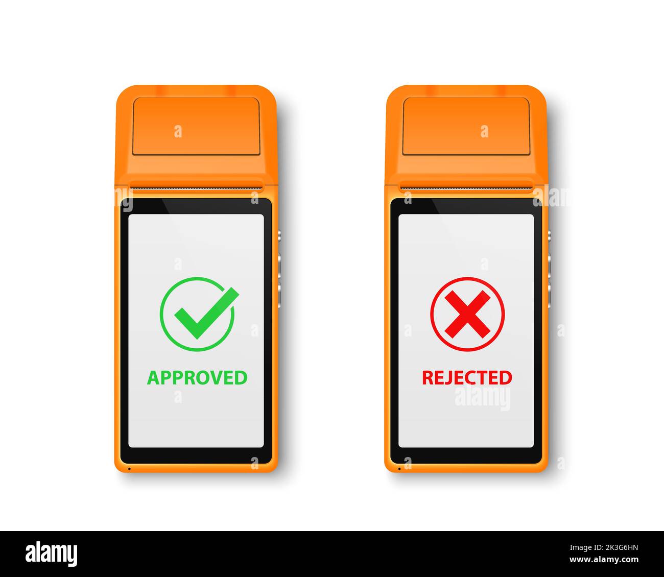 Vector 3d NFC Payment Machine with Approved and Rejected Status ...