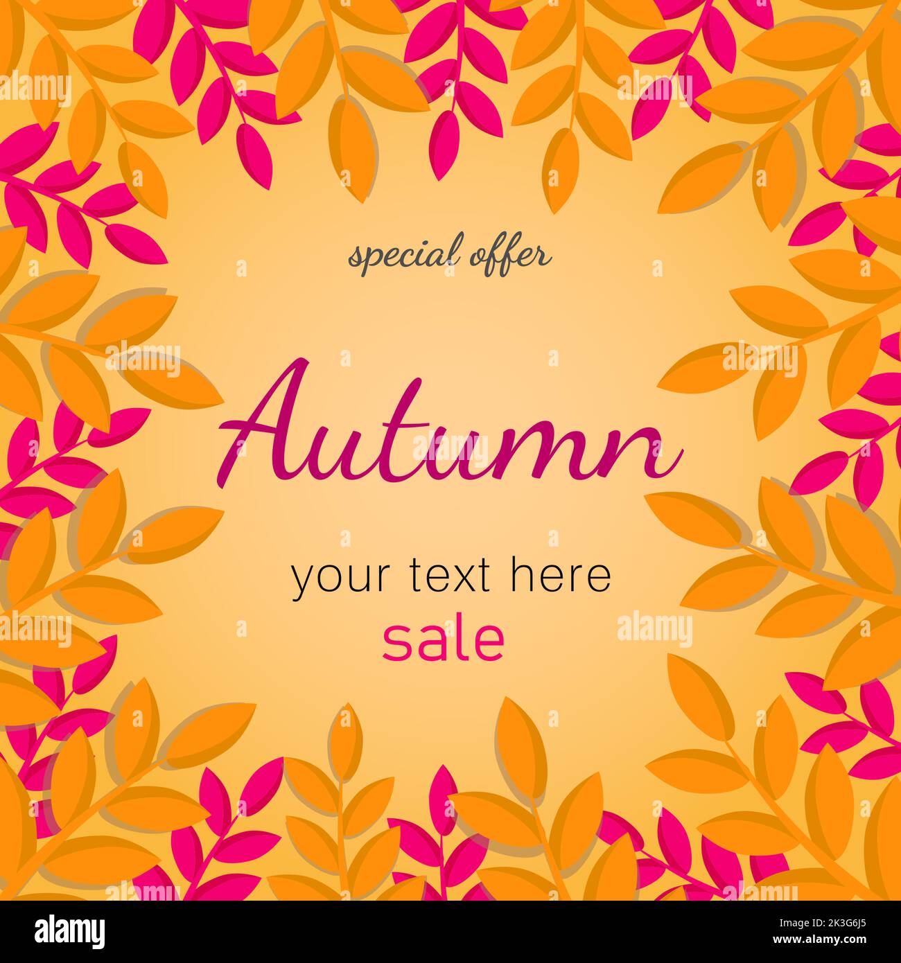 Autumn sale background layout decorate with leaves for shopping sale or ...