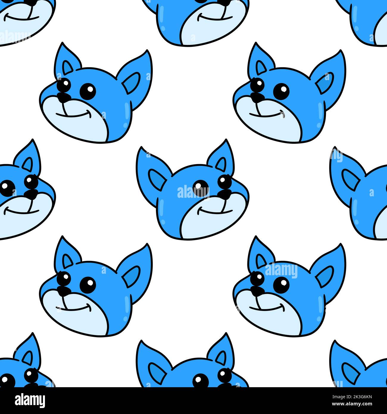 A vector illustration of blue dogs isolated on a white background Stock ...