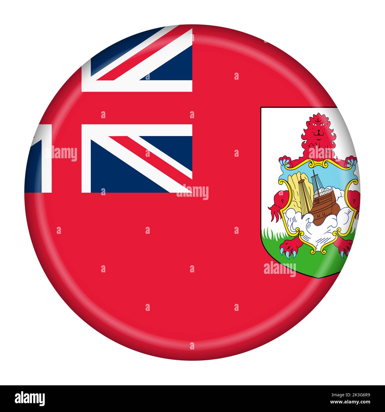 Bermuda flag button 3d illustration with clipping path Stock Photo - Alamy