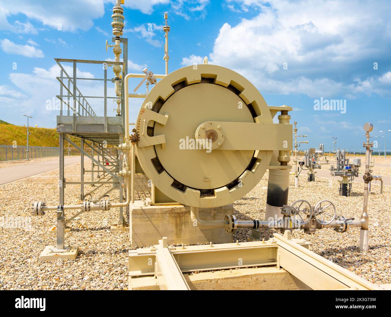 Gas pipeline with locking mechanism and service platform Stock Photo ...