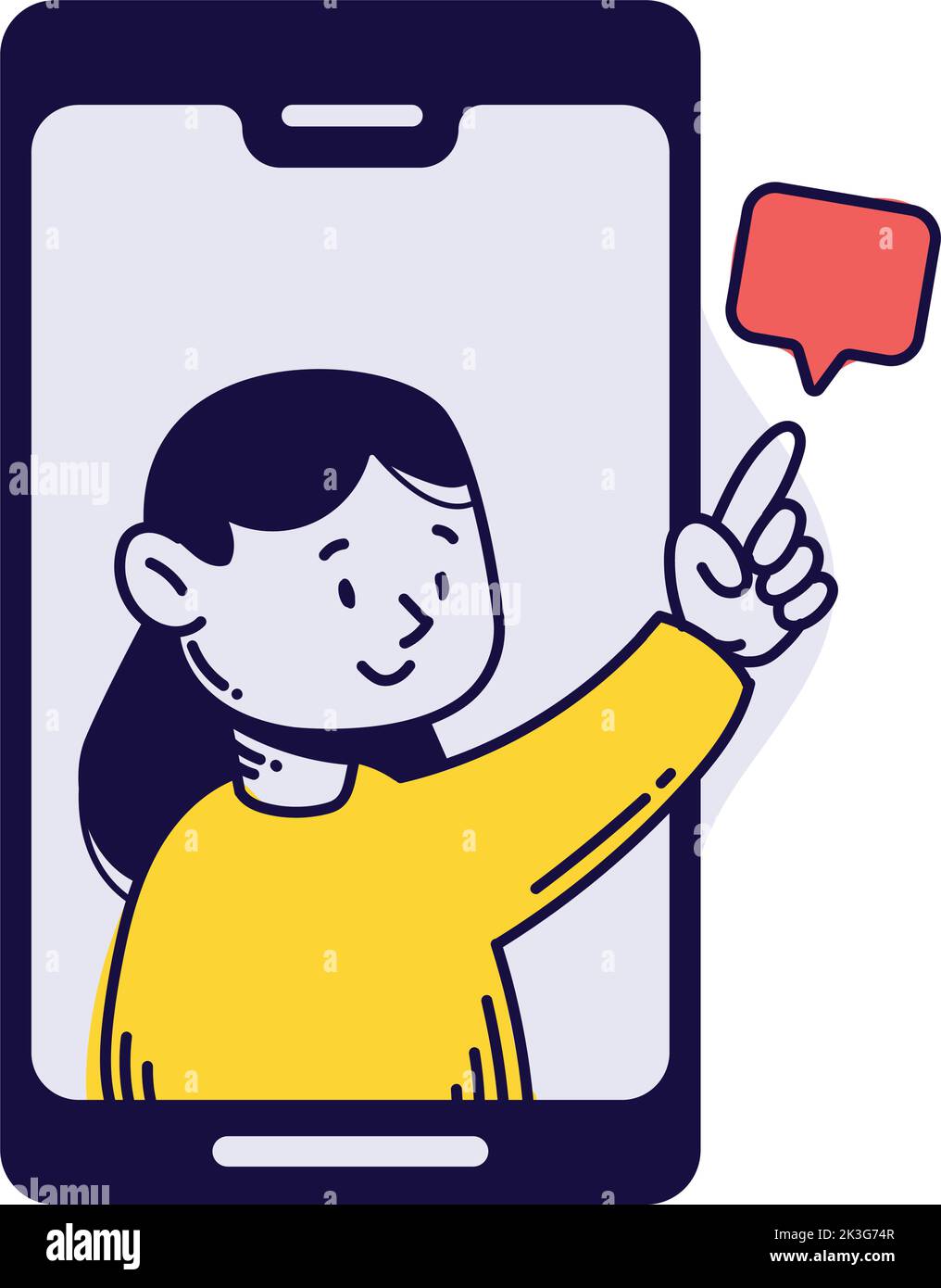 woman in smartphone device Stock Vector Image & Art - Alamy