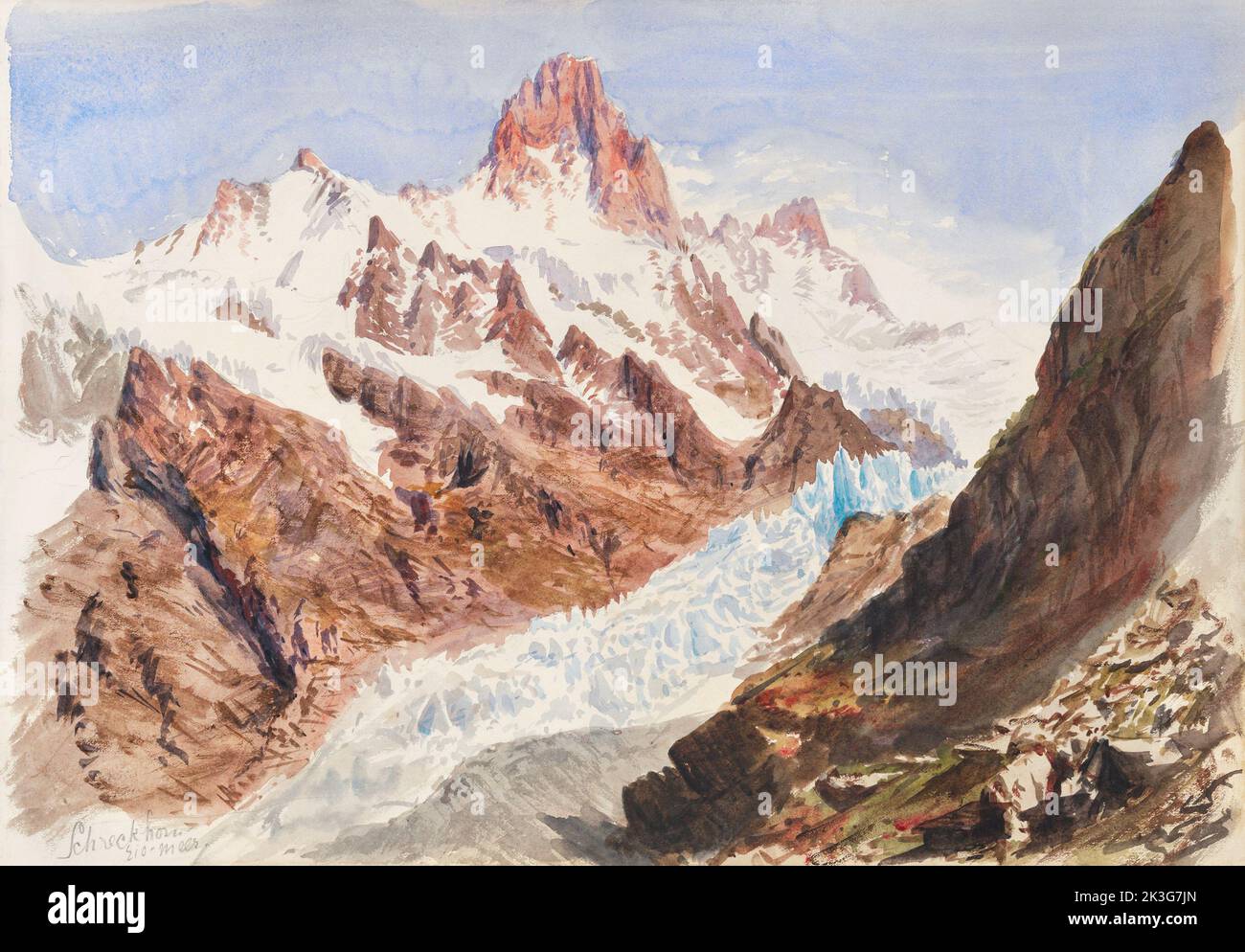 Schreckhorn, Eismeer from Splendid Mountain Watercolours Sketchbook ...