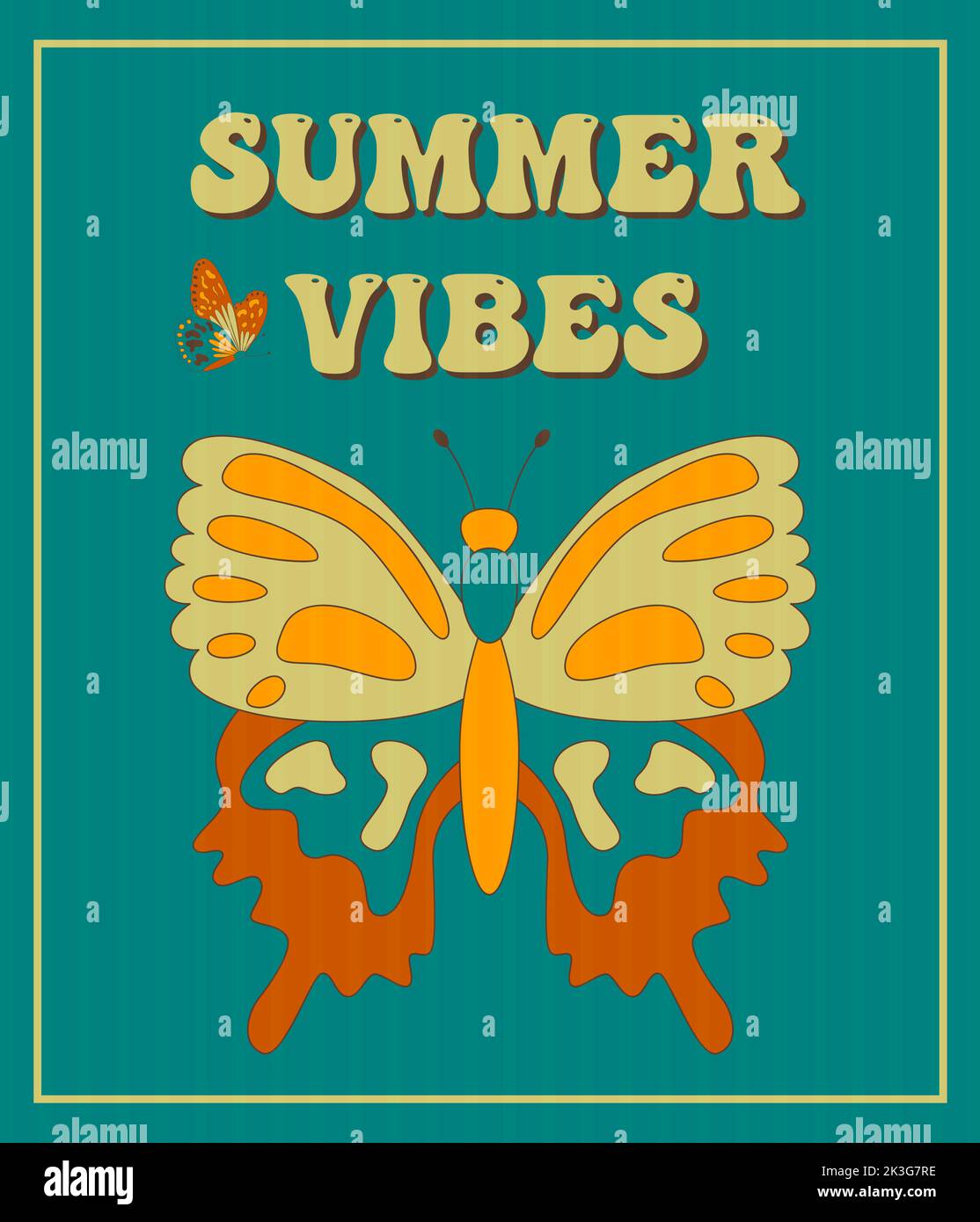 Retro groovy posters 60s 70s with groovy butterfly for cards, stickers ...