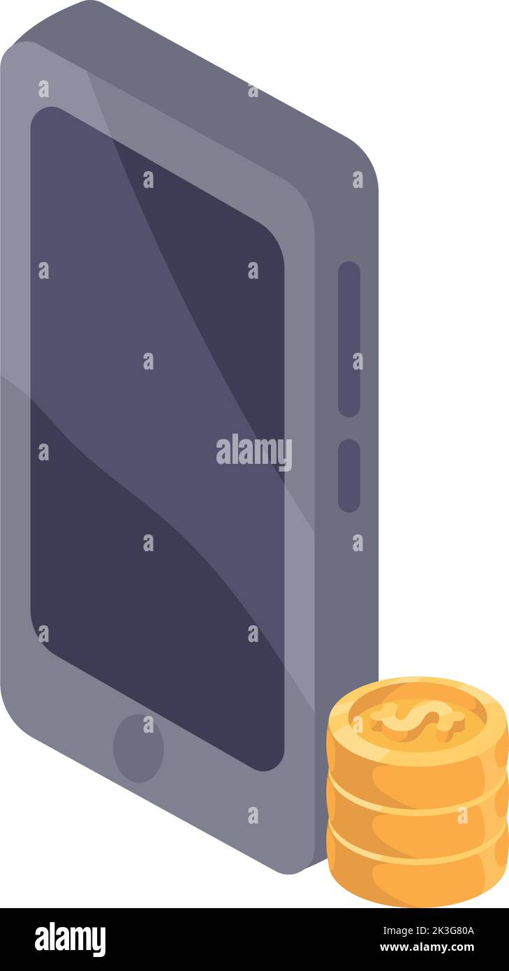 coins dollars with smartphone Stock Vector Image & Art - Alamy