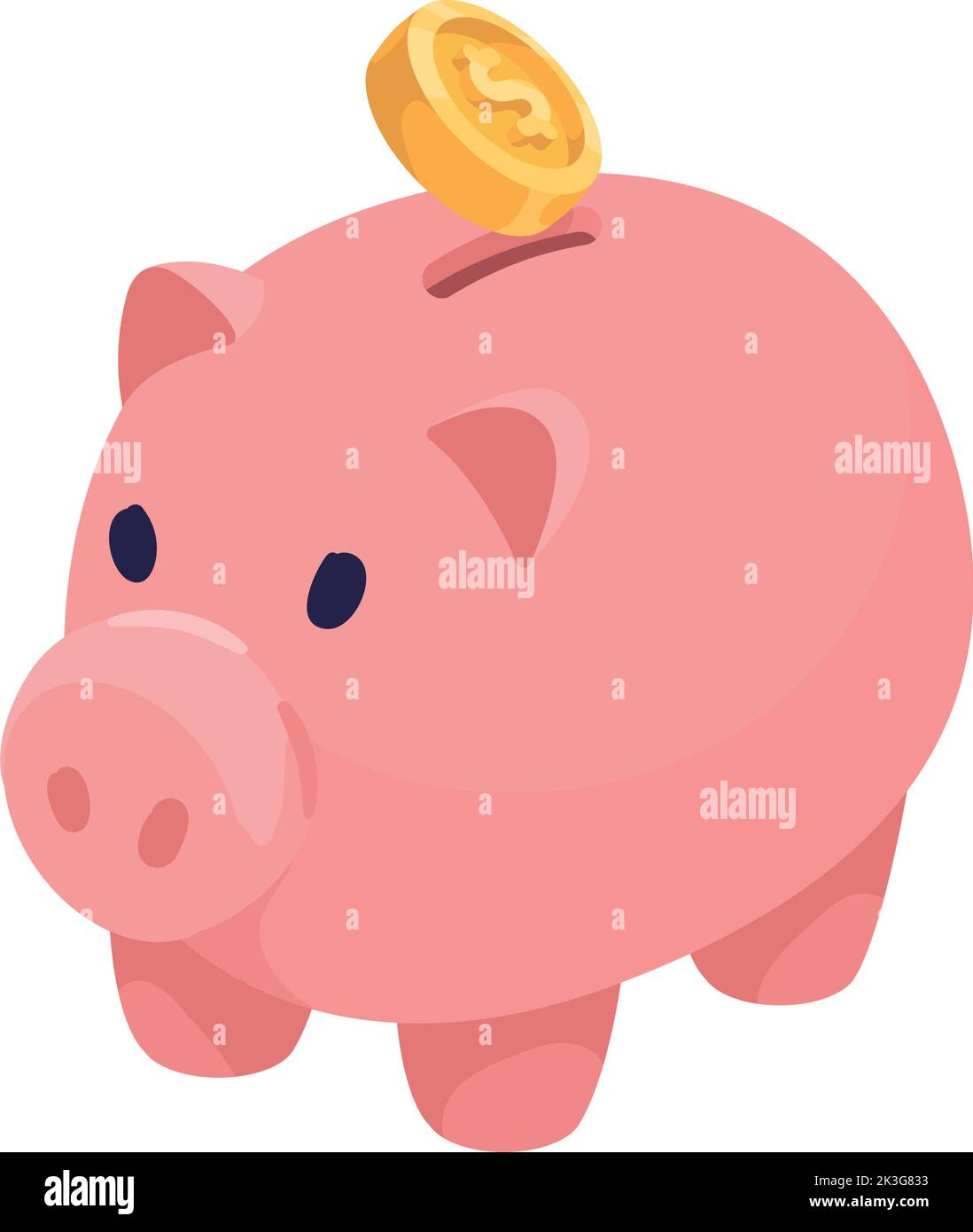 coin dollar in piggy Stock Vector Image & Art - Alamy