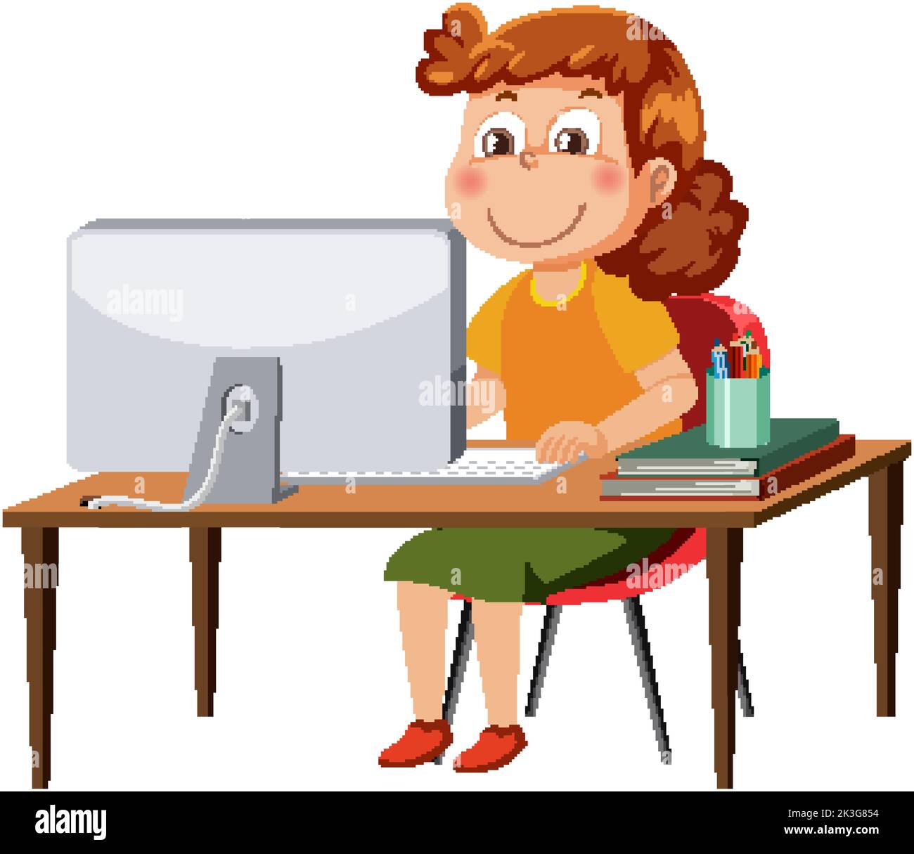 Woman studying in front Stock Vector Images - Alamy