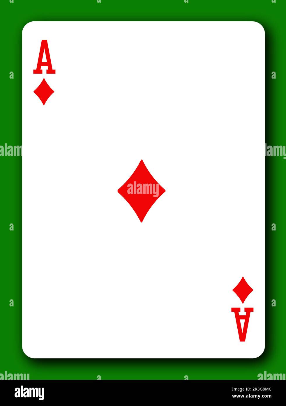 Ace of Diamonds playing card with clipping path 3d illustration Stock ...