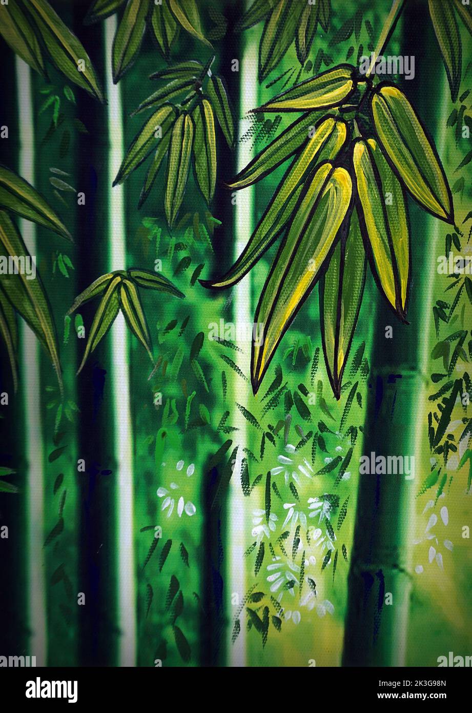 Coloring page bamboo in the forest Stock Photo - Alamy