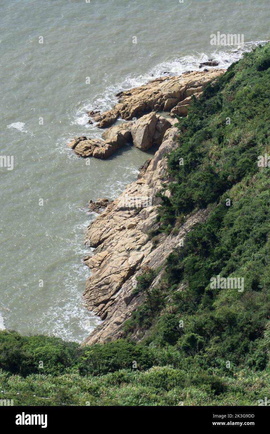 Spindrift and rocks by the sea, photo in Taizhou, Zhejiang, China Stock ...