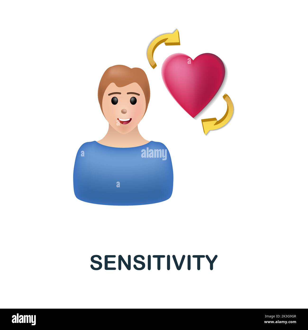 Sensitivity icon. 3d illustration from company value collection ...