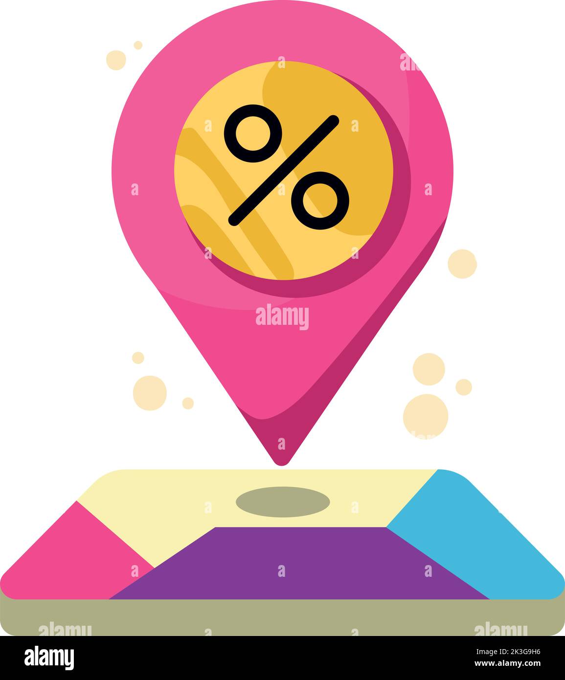 percent symbol in pin location Stock Vector Image & Art - Alamy