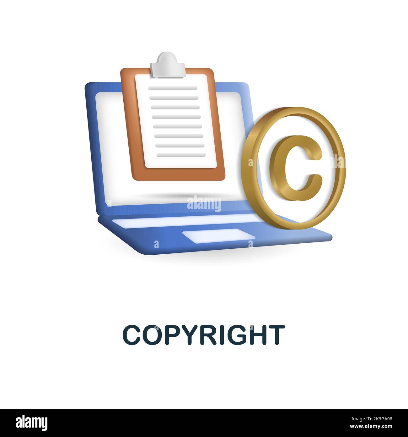 Copyright icon. 3d illustration from content marketing collection ...