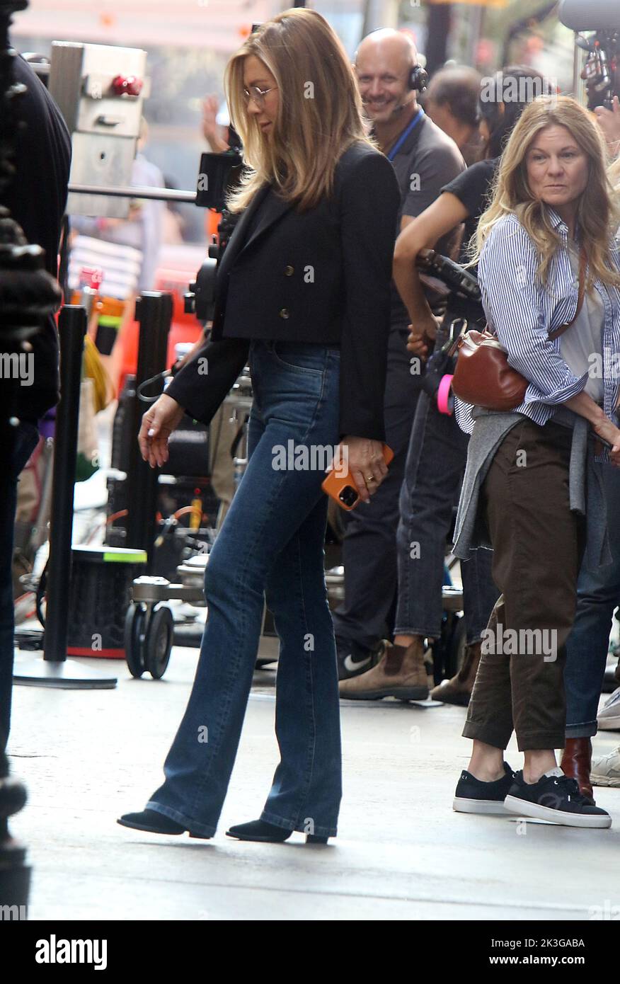 New York, NY, USA. 26th Sep, 2022. Jennifer Aniston on the set of The ...