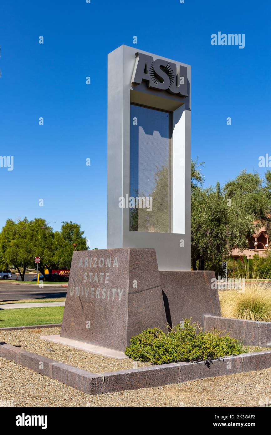 Tempe, AZ - September 2022: Arizona State University sign on campus ...