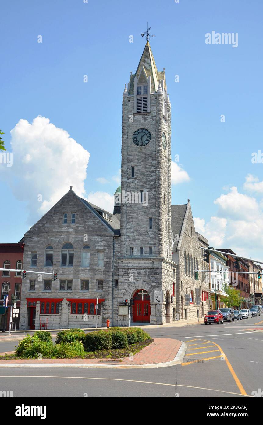 First Baptist Church in Public Square in downtown Watertown, Upstate ...