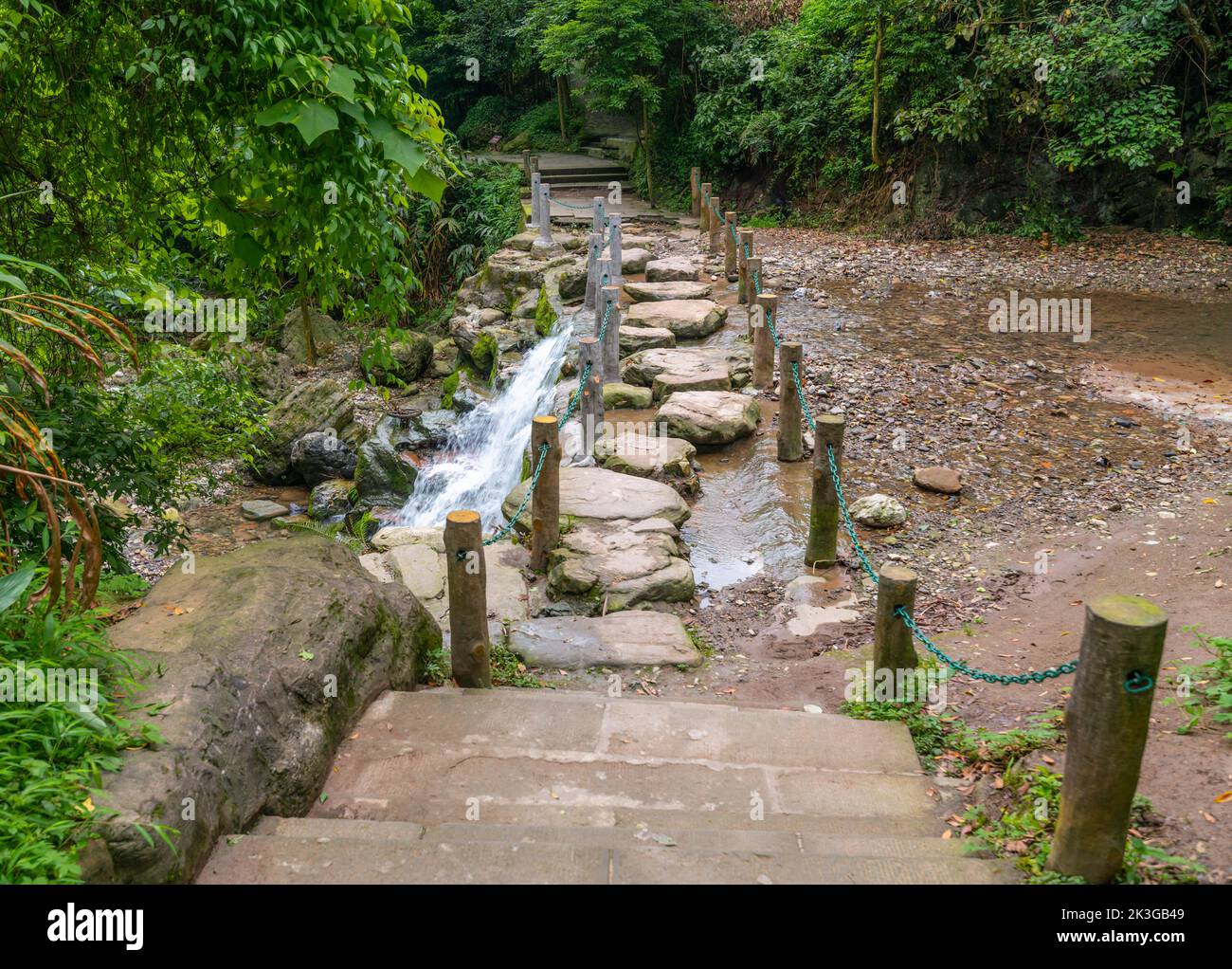 Mountain Spring and Waterfall in Emei Mountain, Sichuan Province, China ...