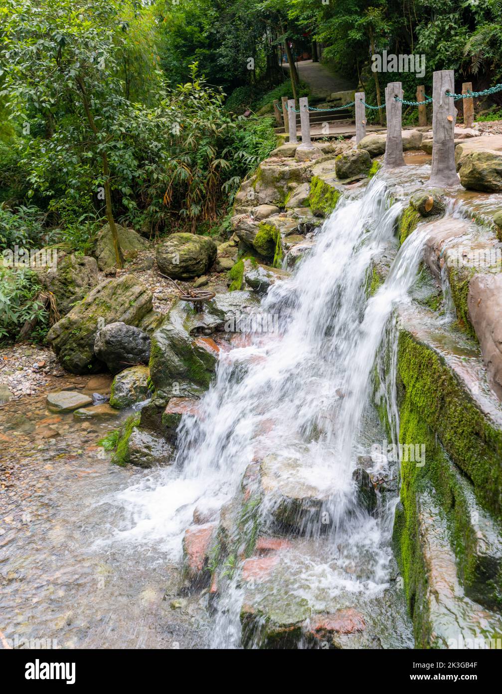 Mountain Spring and Waterfall in Emei Mountain, Sichuan Province, China ...