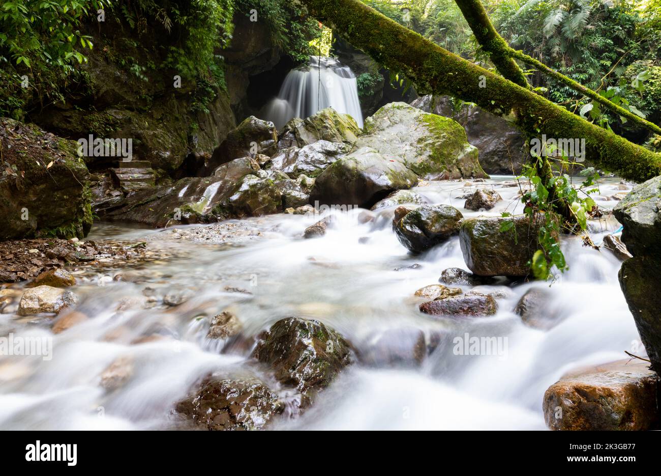 Mountain Spring and Waterfall in Emei Mountain, Sichuan Province, China ...