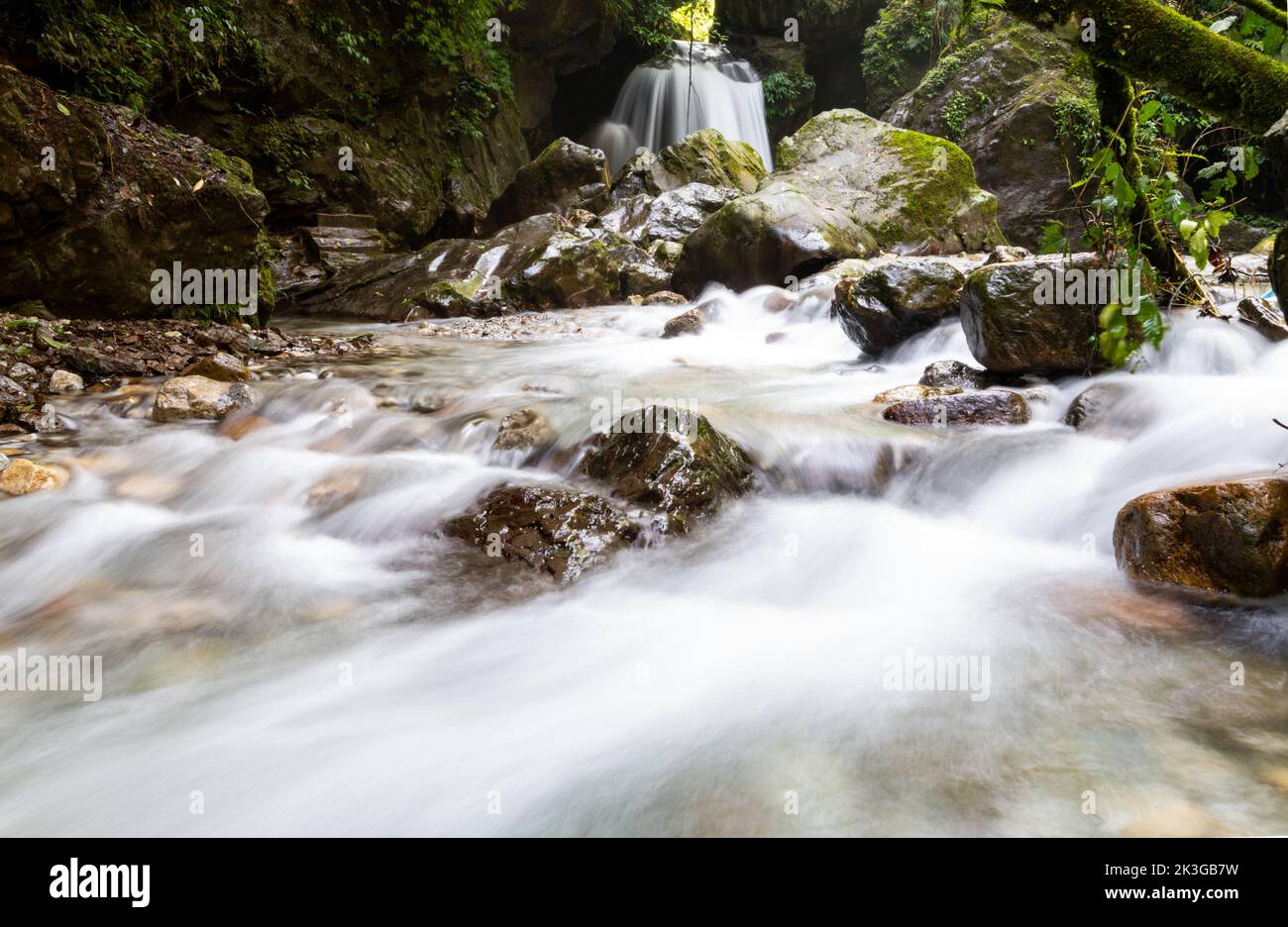 Mountain Spring and Waterfall in Emei Mountain, Sichuan Province, China ...