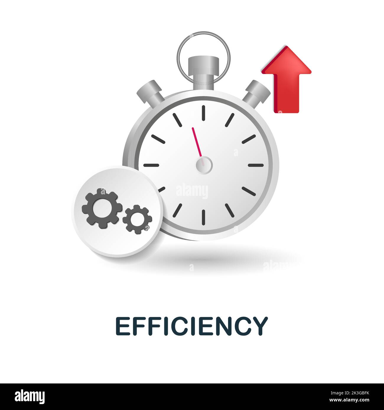 Efficiency icon. 3d illustration from company value collection. Creative Efficiency 3d icon for ...