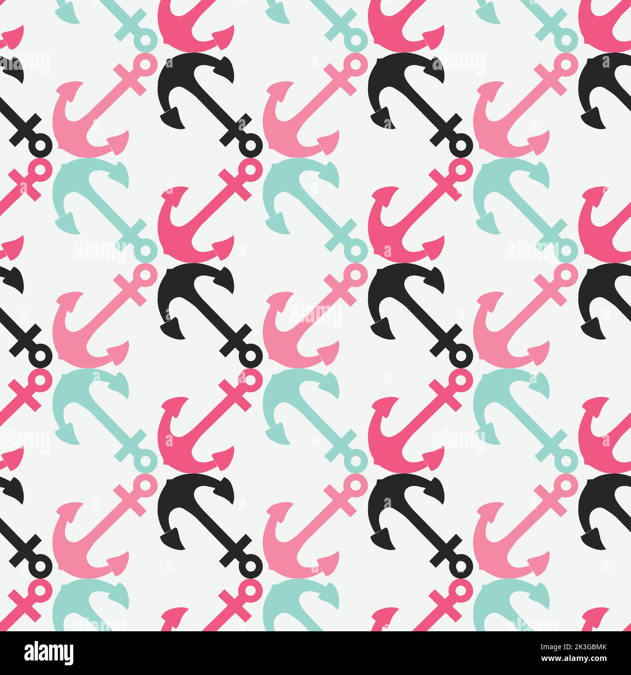 Anchor nautical seamless pattern. Maritime sea backdrop. Vector repeat ...