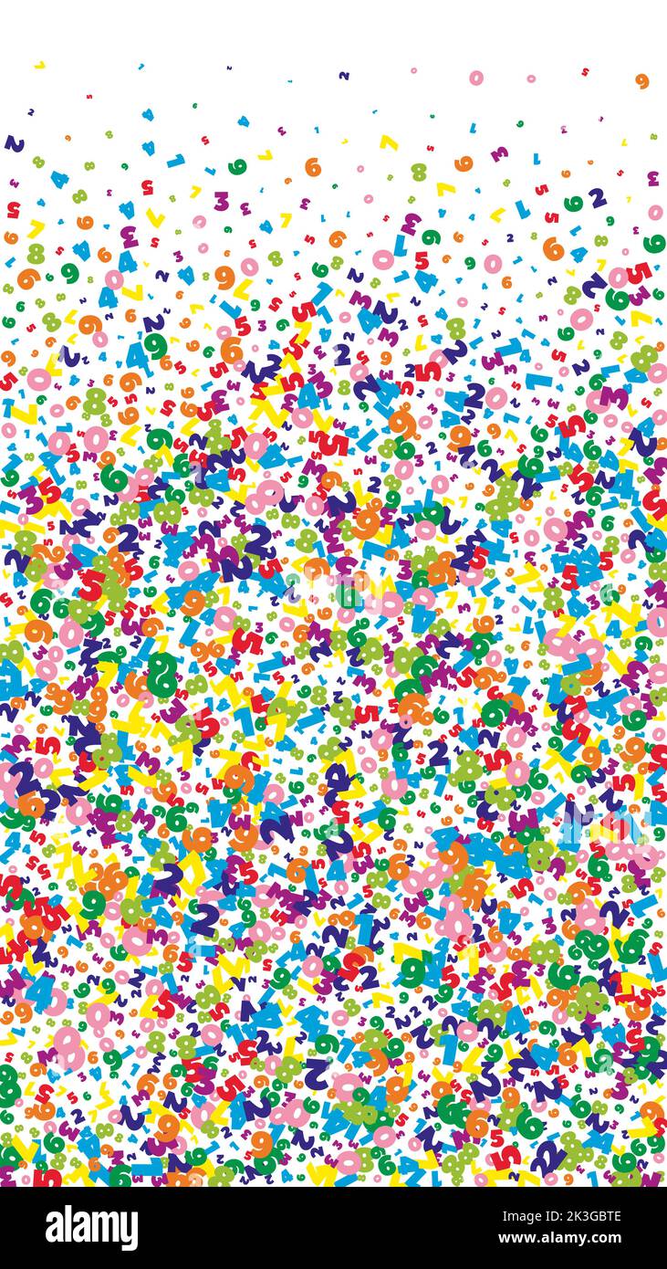 Falling vivid numbers. Math study concept with flying digits. Fancy ...