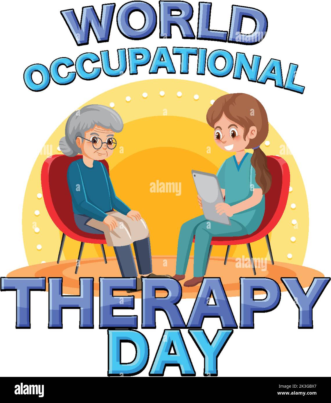 World occupational therapy day text banner design illustration Stock ...