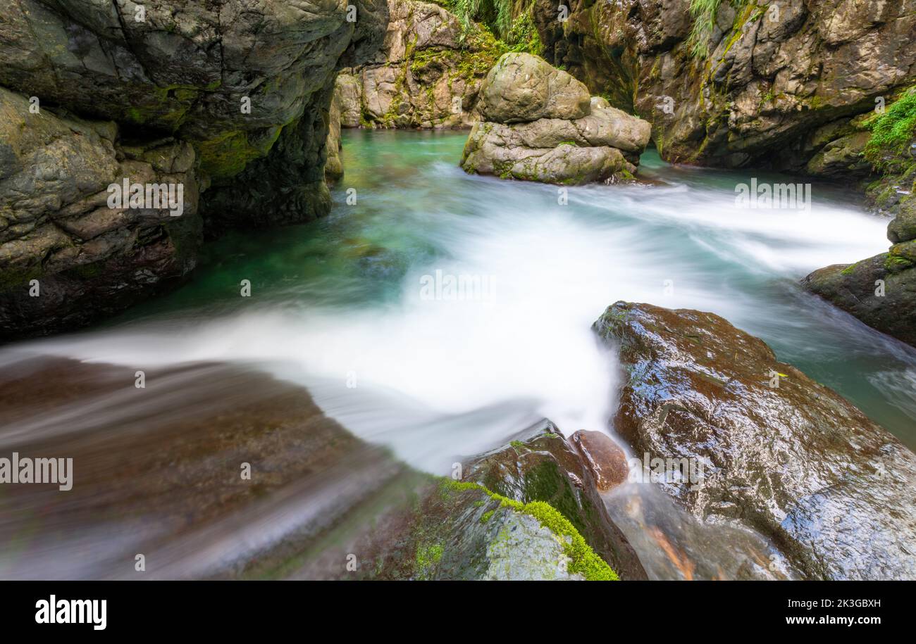 Mountain Spring and Waterfall in Emei Mountain, Sichuan Province, China ...