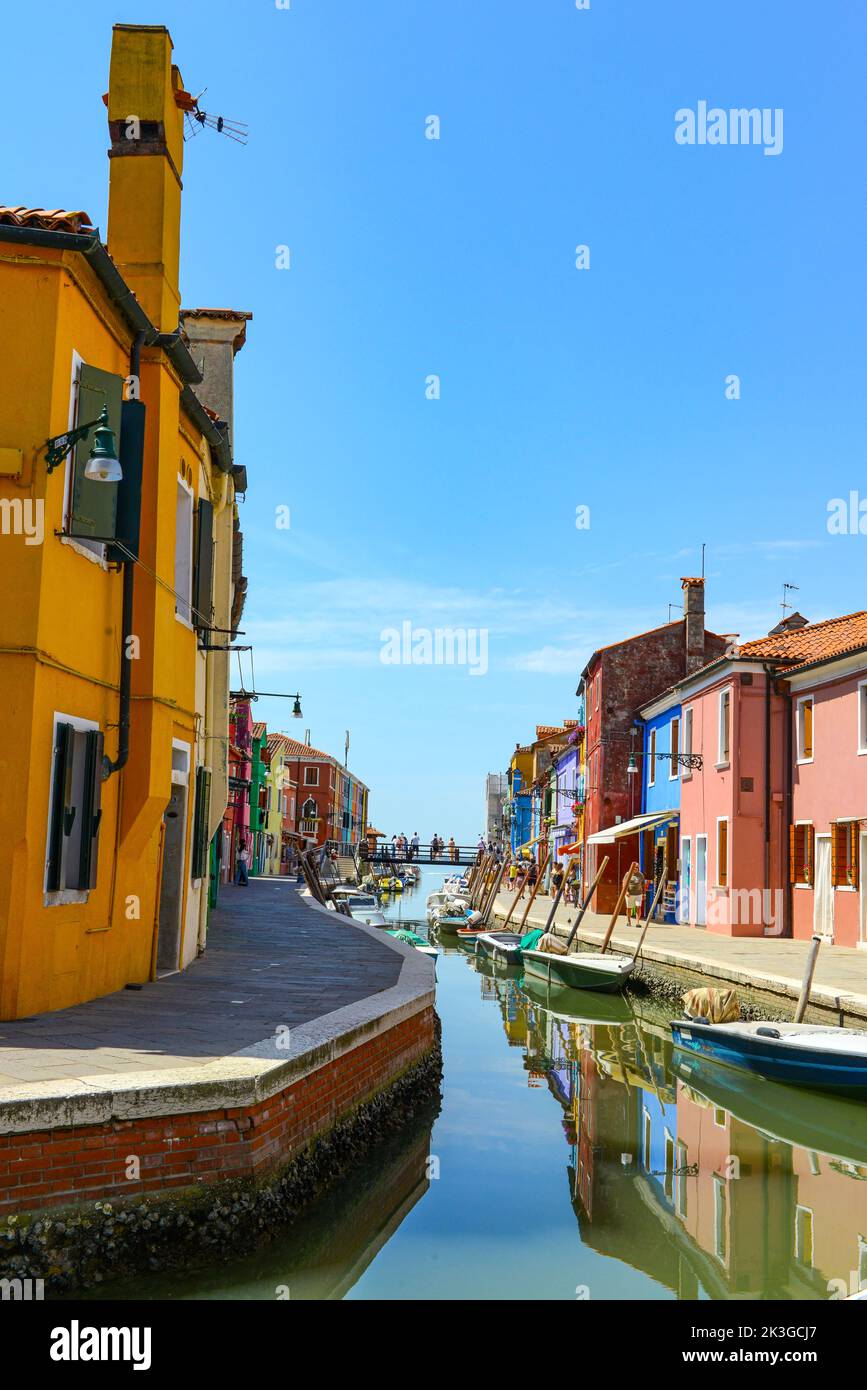 Colorful houses in Burano Island. Famous travel destination, Venice ...