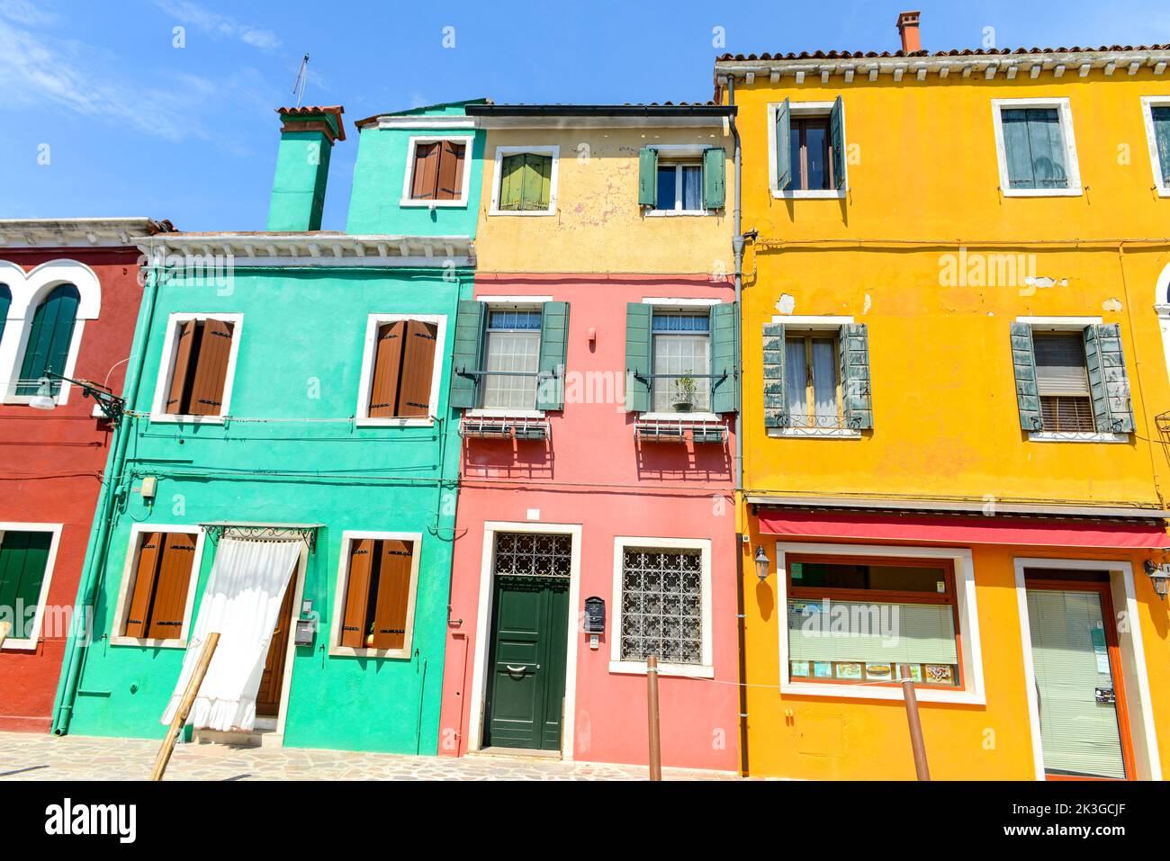 Colorful houses in Burano Island. Famous travel destination, Venice ...