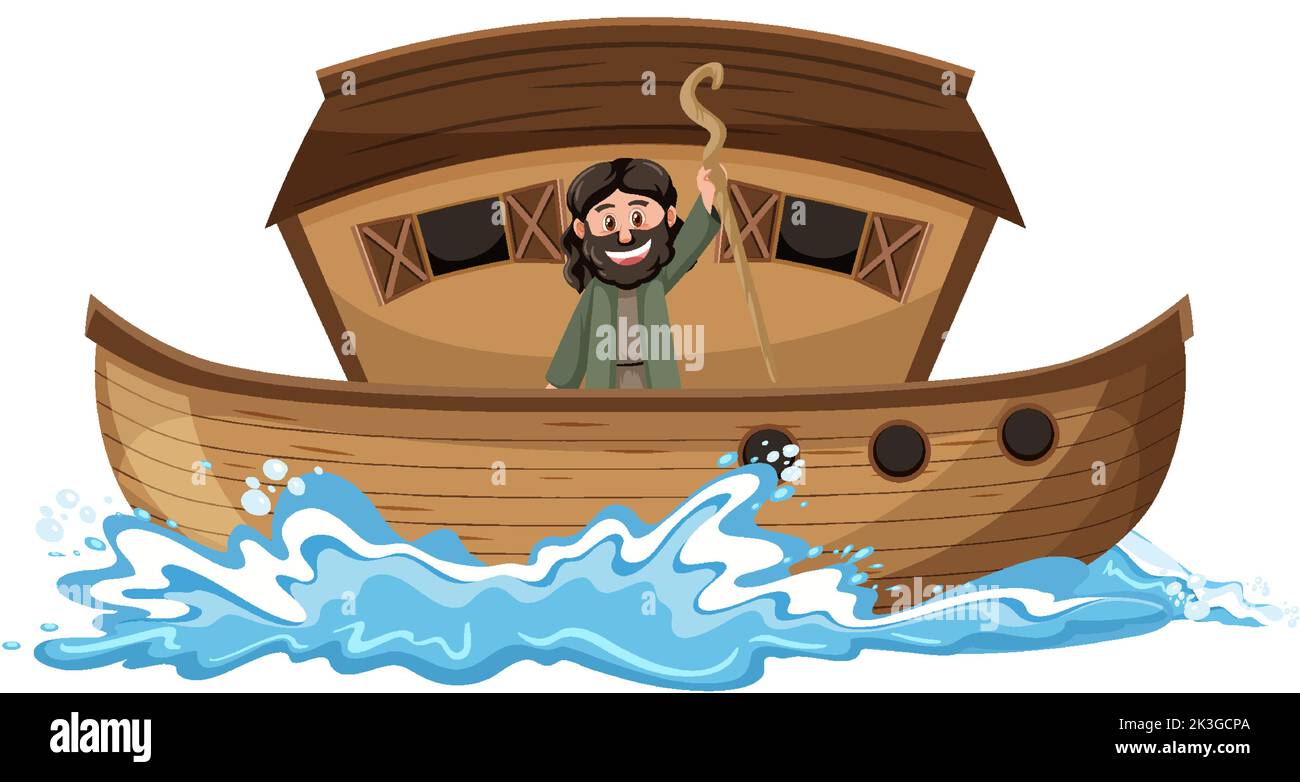 Noahs Ark and cartoon character set illustration Stock Vector Image & Art - Alamy