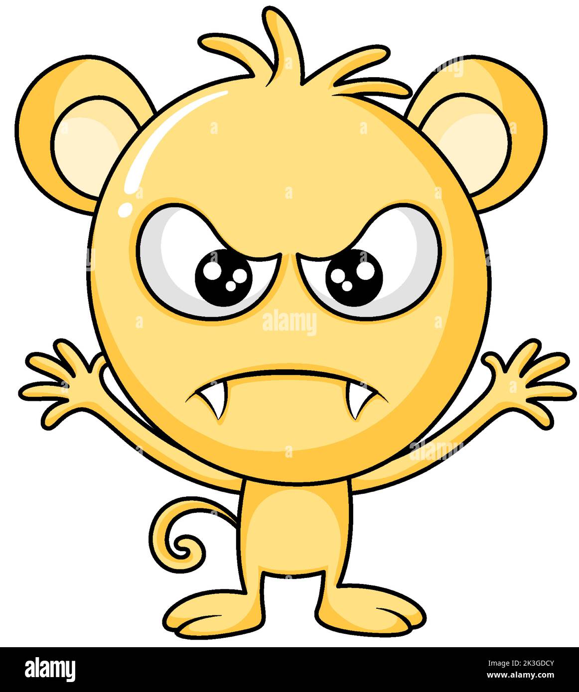 Cute monster with face expression illustration Stock Vector Image & Art ...