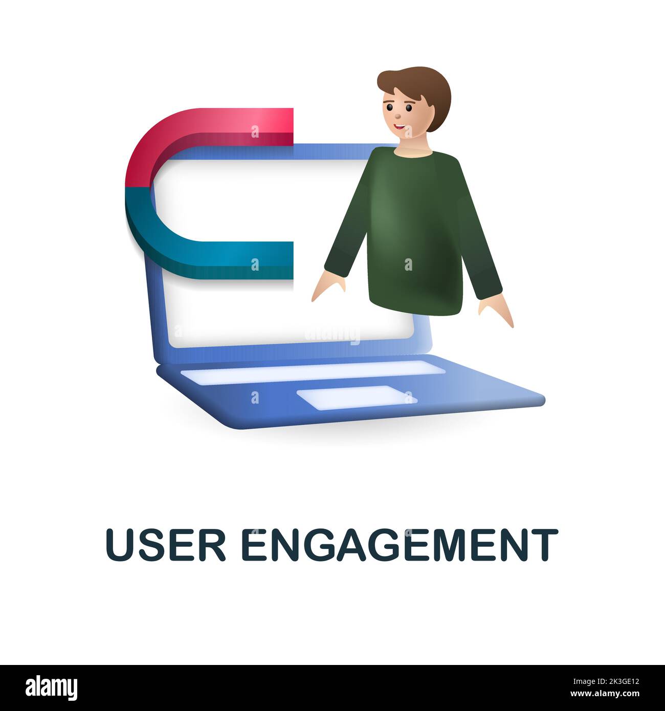 User Engagement icon. 3d illustration from content marketing collection ...